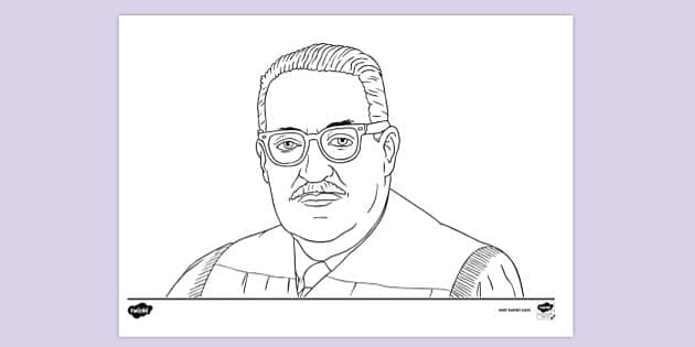 Thurgood Marshall Colouring Colouring Sheets Twinkl