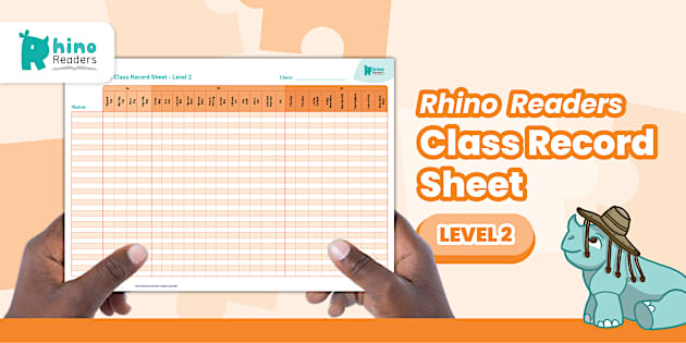 Rhino Readers Class Record Sheet - Level 2