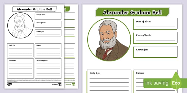 Alexander Graham Bell Fact File Template - Twinkl Alexander Graham Bell Fact File Template - Twinkl
