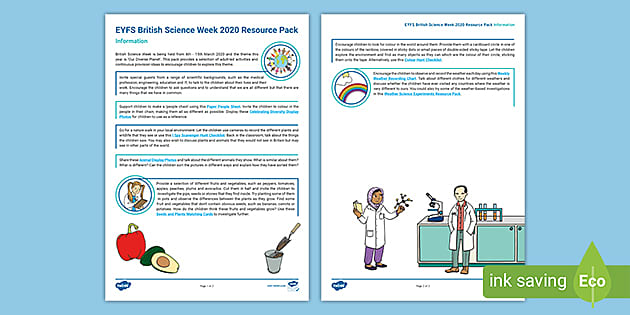 British Science Week 2020 Resource Pack Information Sheet