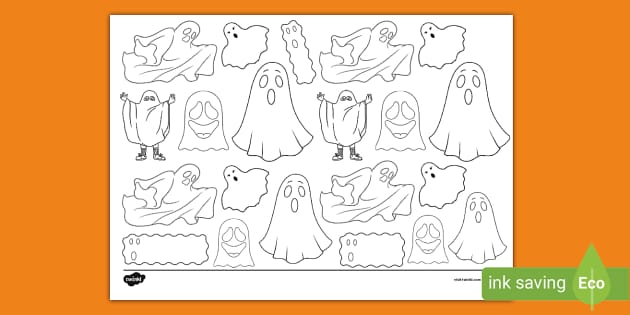 Ghost Doodle Colouring Page (teacher made) - Twinkl