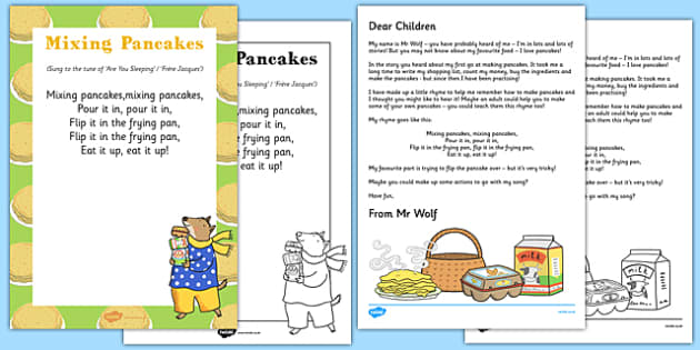 FREE! - Mixing Pancakes Rhyme Resource Pack to Support Teaching on Mr ...