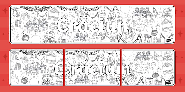 Crăciun – Banner de colorat (Teacher-Made) - Twinkl