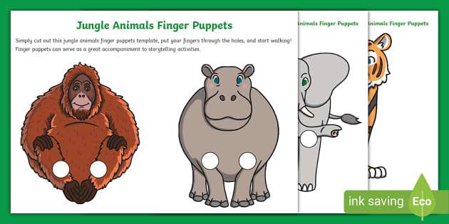 FREE! - Jungle Animals Finger Puppets (teacher made)