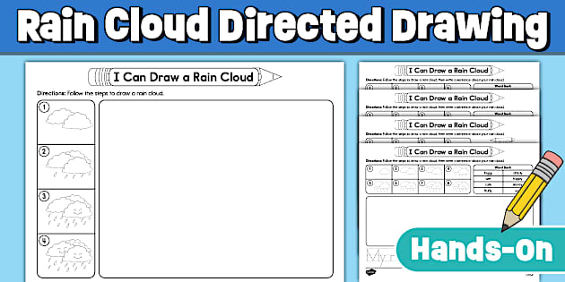 Rain Cloud Directed Drawing | Printable Draw & Write