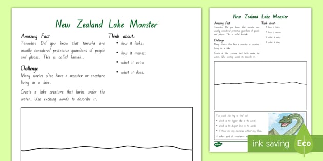 Years 3 and 4 Chapter Chat Week 2 New Zealand Lake Monsters Activity to