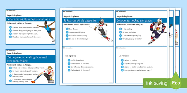Winter Olympics Challenge Cards French - Twinkl