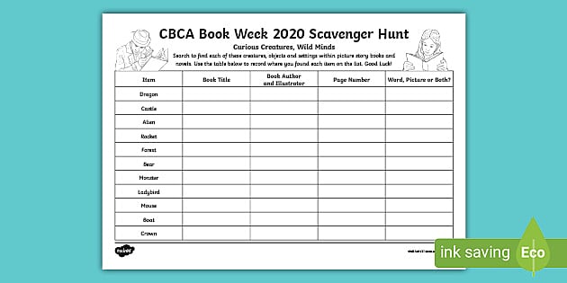 CBCA Book Week 2020 Scavenger Hunt (teacher made) - Twinkl