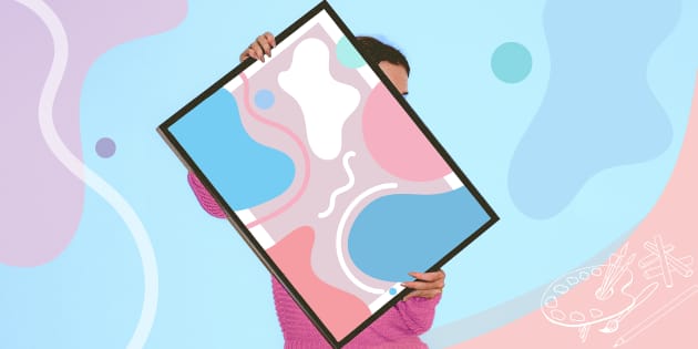 Transgender Pride Flag Abstract Shapes Pattern Poster