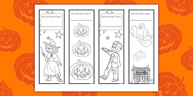 Marcadores de Livros: Dia das Bruxas (Hecho por educadores)