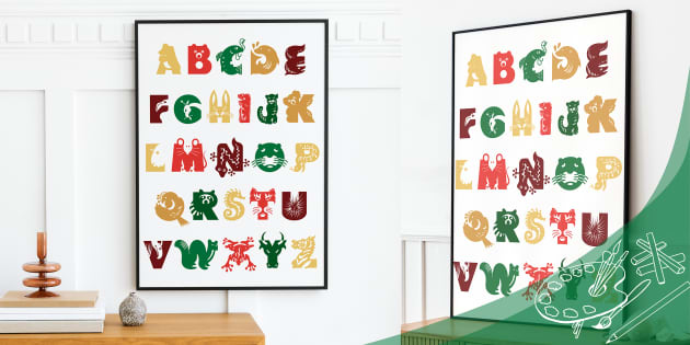 Animal Alphabet Christmas Colour Poster | Twinkl Art Gallery
