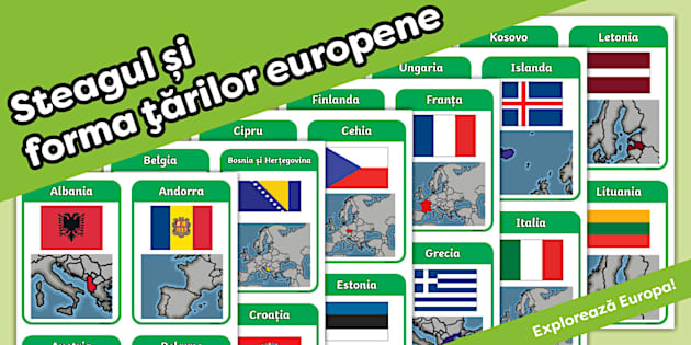 Steagul și forma țărilor Europene – Cartonașe