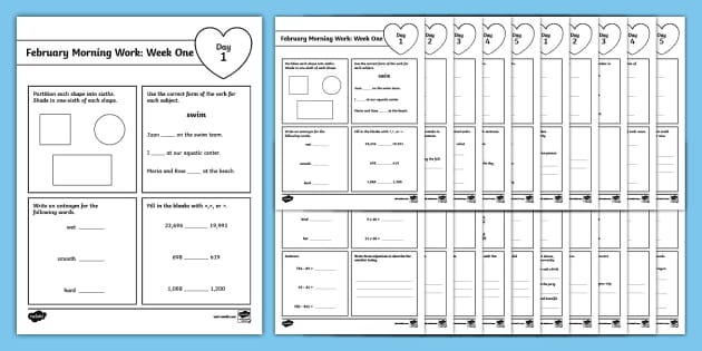 Third Grade February Morning Work Bundle - Twinkl