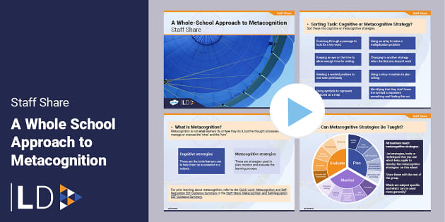 Taking Metacognition Further: A Whole-School Approach