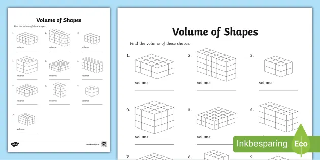 Volume Of A Cube Worksheets