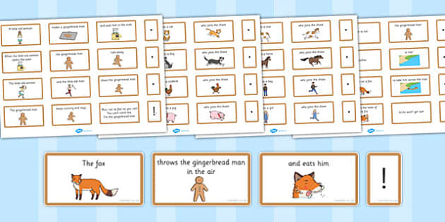 Gingerbread Man Sentence Structure