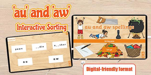 'au' and 'aw' Interactive Sorting
