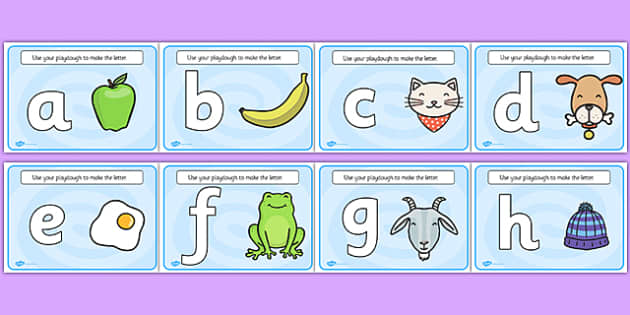 Alphabet Playdough Mats (lowercase) - Playdough mat, playdough