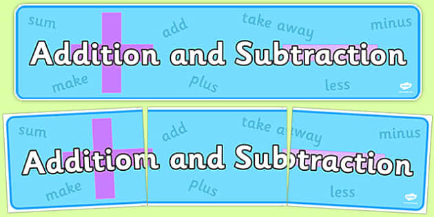 Addition and Subtraction Display Banner (teacher made)