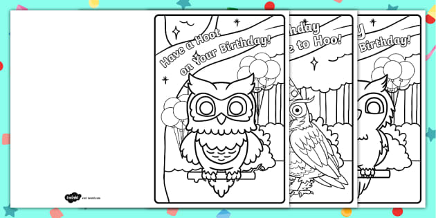 Funny Owl Birthday Cards Pack (teacher made) - Twinkl