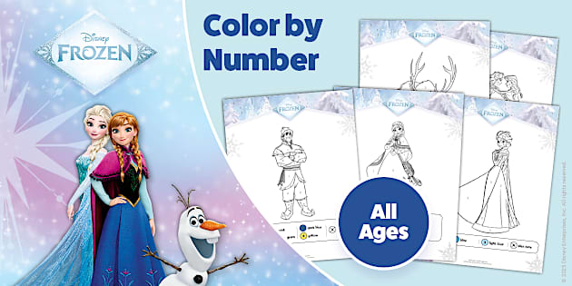 Frozen Color by Number Worksheets for Kids | Twinkl USA