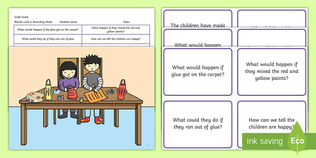 Craft Scene Blanks Level 4 Questions - Twinkl