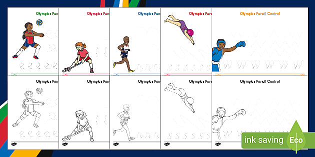 Olympics Pencil Control Activity (teacher made) - Twinkl