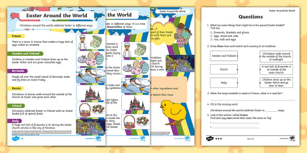 KS1 Easter Around the World Reading Comprehension Activity