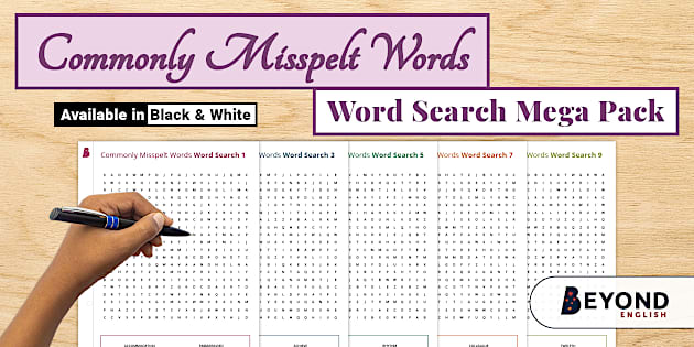 Commonly Misspelt Words - Word Search Mega Pack