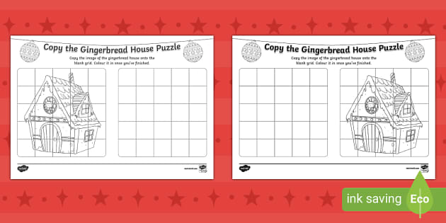Copy the Gingerbread House Worksheet (teacher made) - Twinkl