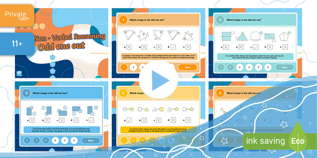 11+ Non-Verbal Reasoning: Odd One Out PowerPoint - Twinkl