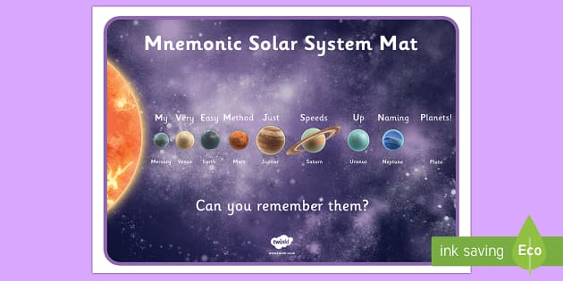FREE! - Mnemonic Solar System Mat (teacher made)
