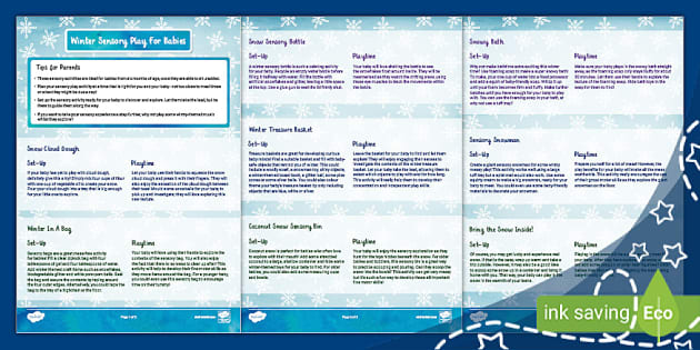 Winter Sensory Play for Babies (teacher made) - Twinkl