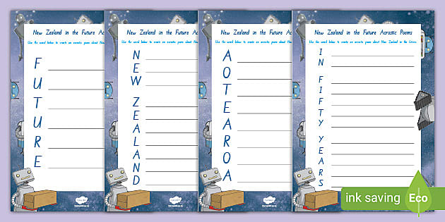 Future New Zealand Acrostic Poetry (teacher made) - Twinkl