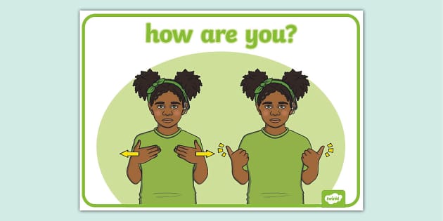 Auslan How Are You Display Poster (teacher made) - Twinkl