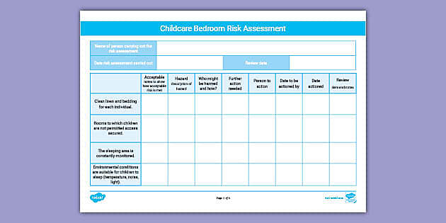 Childcare Bedroom Risk Assessment (teacher made) - Twinkl