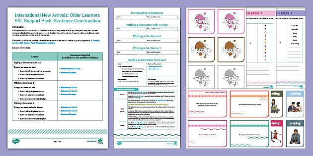 Older Learners EAL Support Pack: Sentence Construction