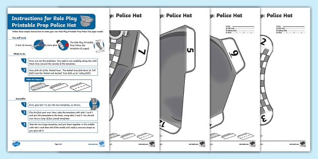 Role Play Printable Prop Police Hat (teacher made) - Twinkl