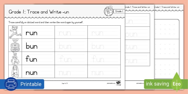 Grade 1 -un Trace and Write (nauczyciel wykonał) - Twinkl Grade 1 -un Trace and Write (nauczyciel wykonał) - Twinkl