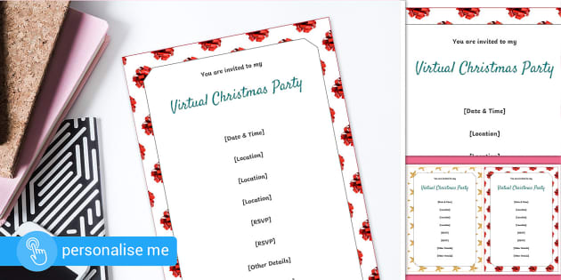 Virtual Christmas Editable Invitations | Twinkl Party