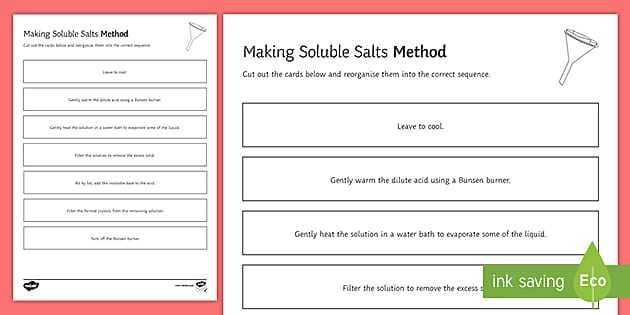 Making Soluble Salts Method Sequencing Cards (teacher made)