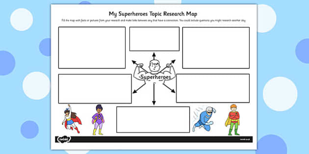 Superheroes Topic Research Map (creat de profesori) - Twinkl