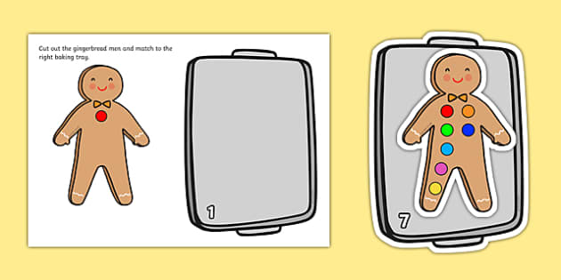 The Gingerbread Man Number and Quantity Matching Cards - matching