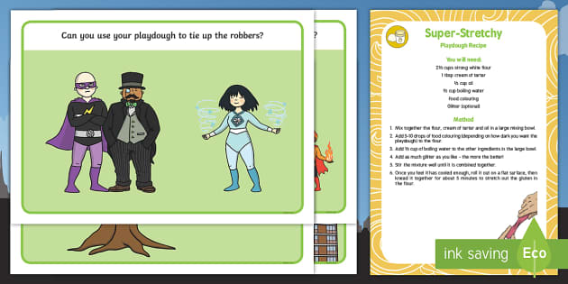 Super-Stretchy Superheroes Modelling Dough Recipe and Mat