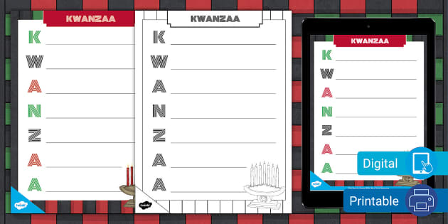 Let's Celebrate Kwanzaa Acrostic Poem Activity | Twinkl