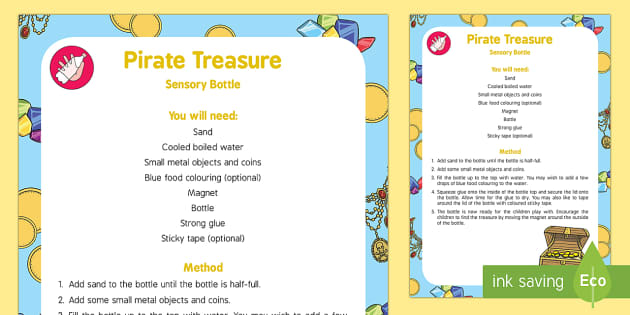 Pirate Treasure Sensory Bottle (teacher made) - Twinkl