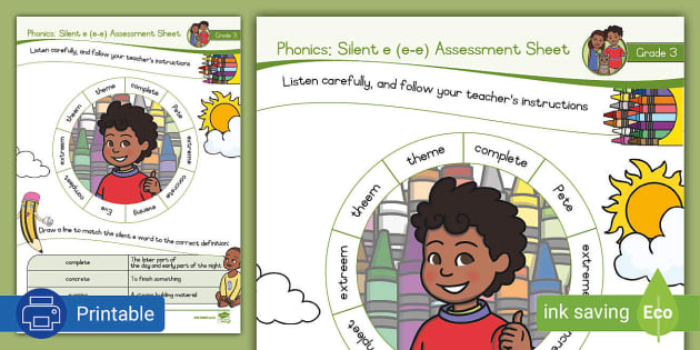 Grade 2 Phonics: Silent e (e-e) Assessment Sheet - Twinkl
