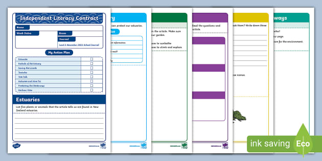 L2 November 2022 School Journal Learning Contract Mat