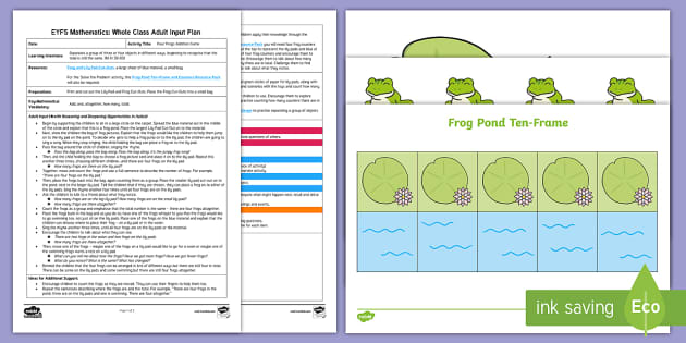Kindergarten Maths: Four Frogs Addition Game Whole Class Adult Input ...