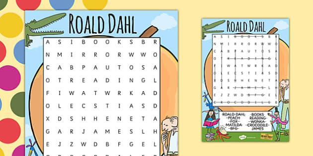 Roald Dahl Word Search (teacher made) - Twinkl